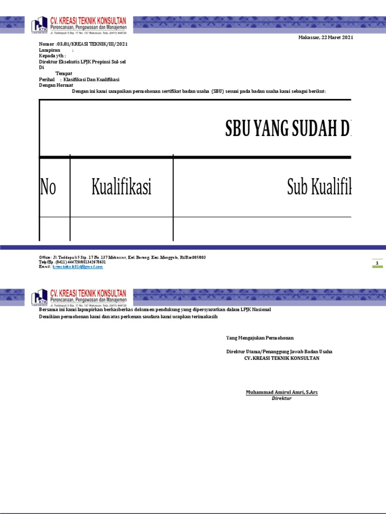 Permohonan Sbu | PDF