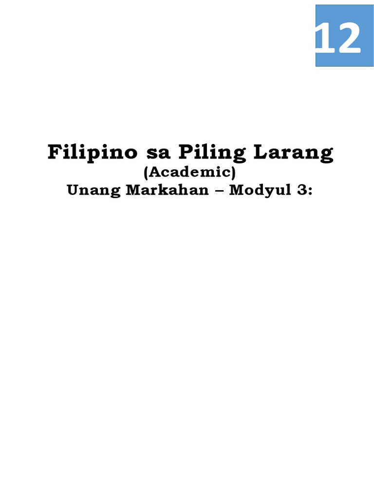 FIL 12 LA Q1 Module 3 | PDF