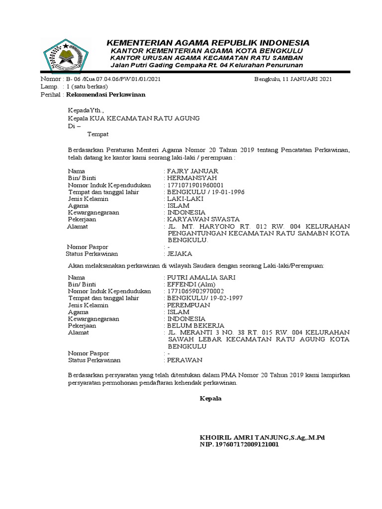 Rekomendasi Nikah Terbaru Ratu Samban | PDF