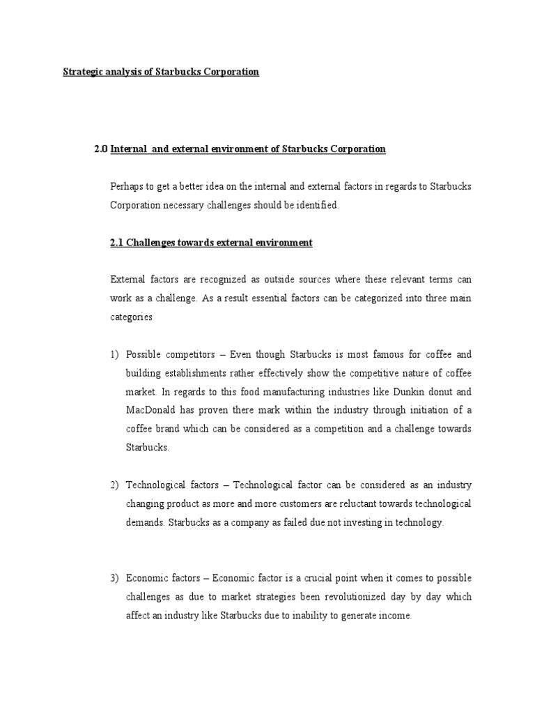Strategic Analysis of Starbucks Corporation | PDF | Starbucks | Popular ...