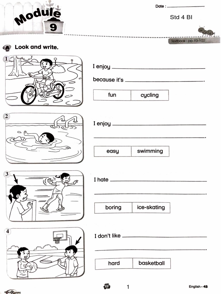 STD 4 BI Year 4n Worksheet (October) | PDF | Sports