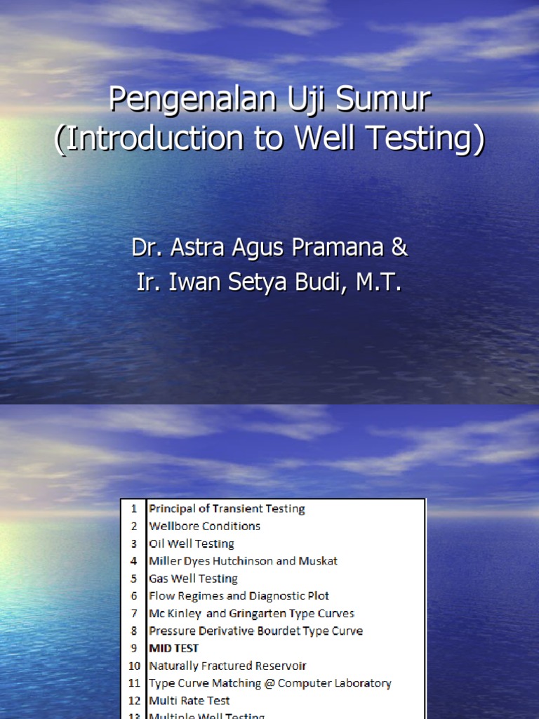 Pengenalan Uji Sumur (Introduction To Well Testing) | PDF | Chemical ...