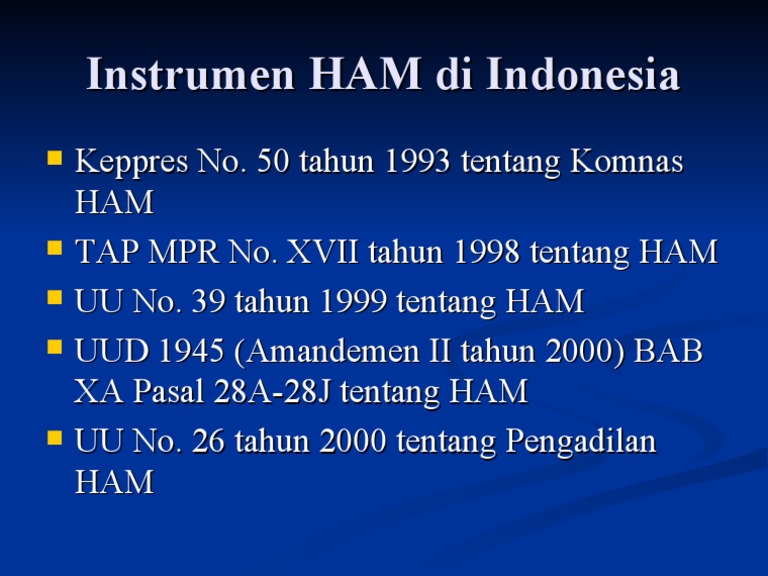 Instrumen HAM Di Indonesia | PDF