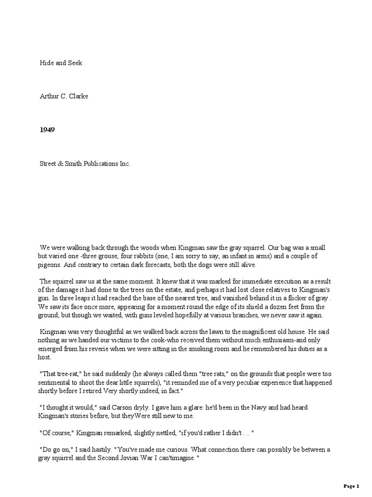 Arthur C Clarke - Hide and Seek | PDF | Mars | Cruiser