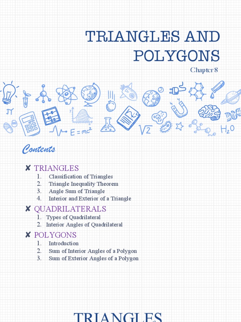 Chapter 8 TRIANGLES AND POLYGONS | PDF | Rectangle | Triangle