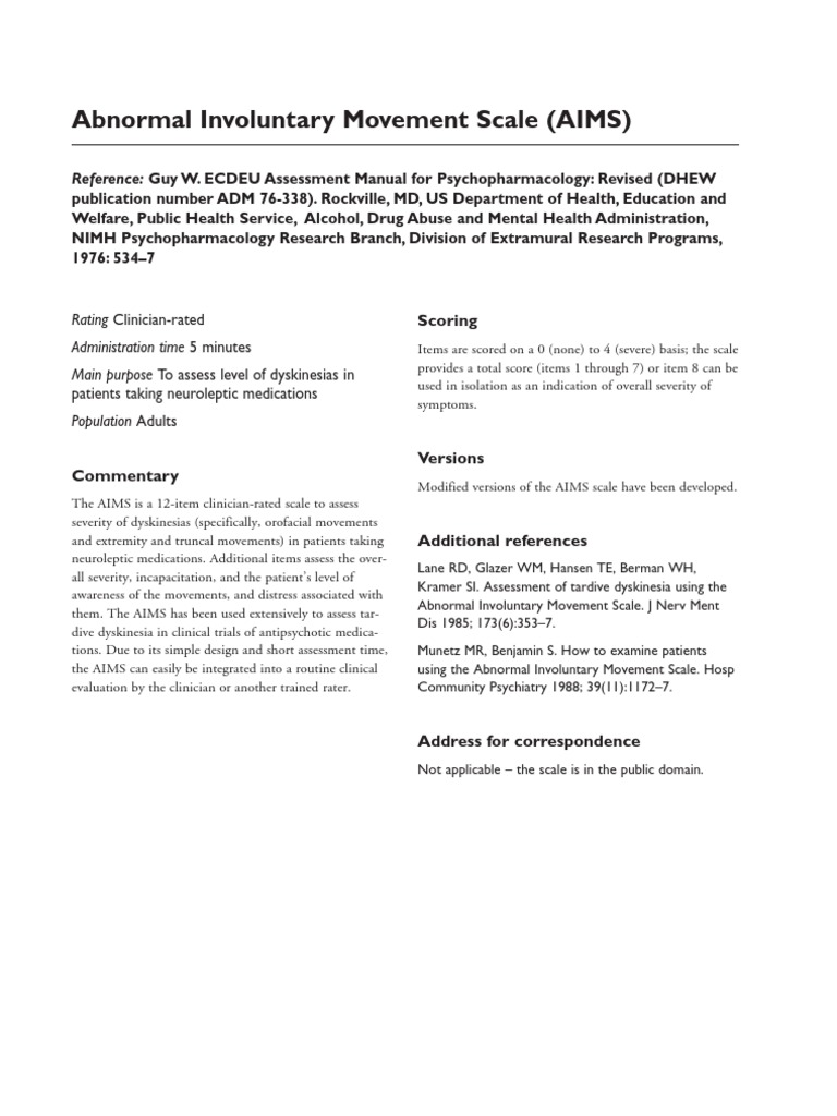 Aims | PDF | Antipsychotic | Anatomical Terms Of Motion
