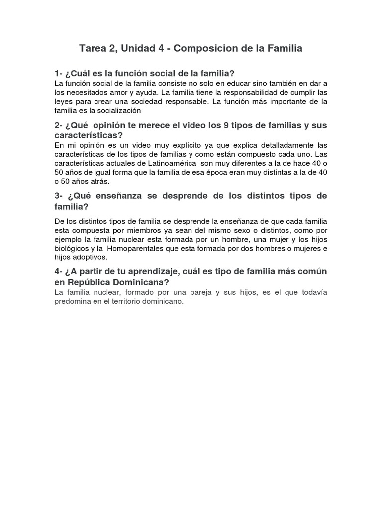Unidad 4 - Composicion de La Familia | PDF