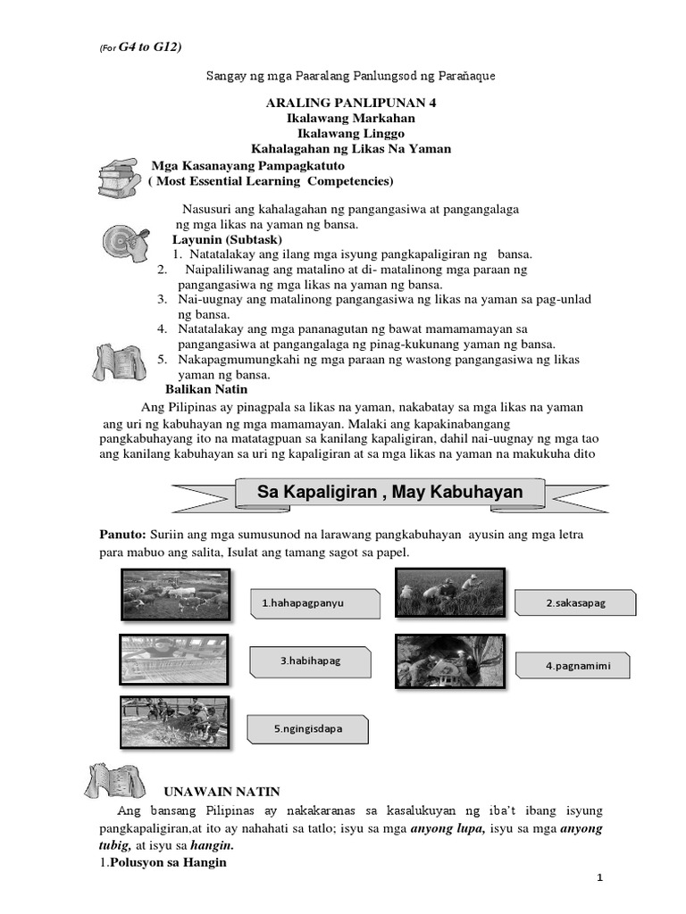 AP Grade4 Quarter2 Module Week2 | PDF