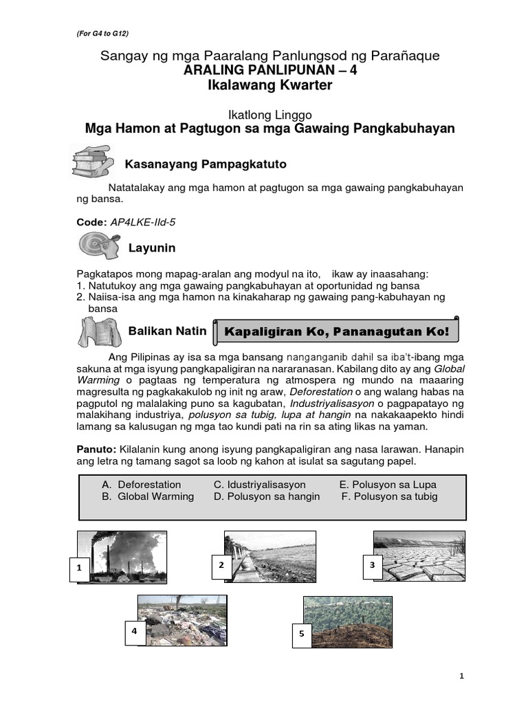 AP Grade4 Quarter2 Module Week3 | PDF