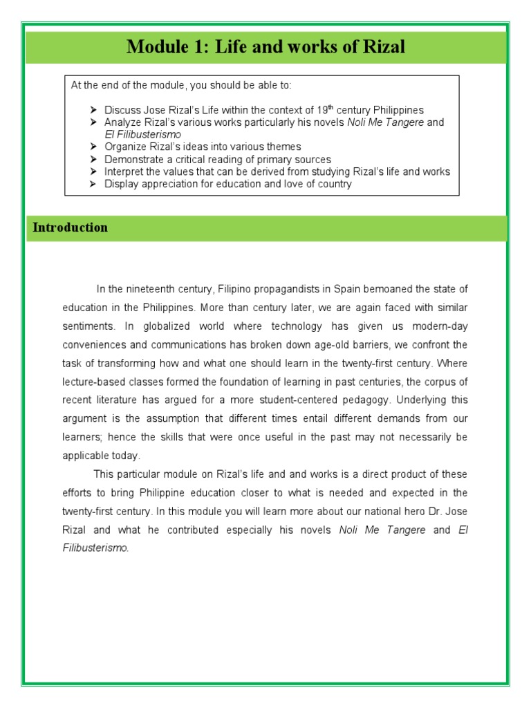 Rizal Module | PDF
