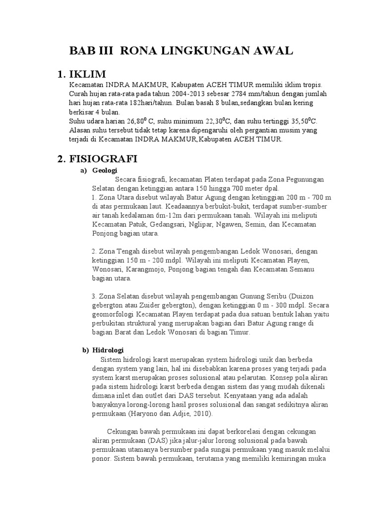 Bab 3 Rona Lingkungan Awal | PDF