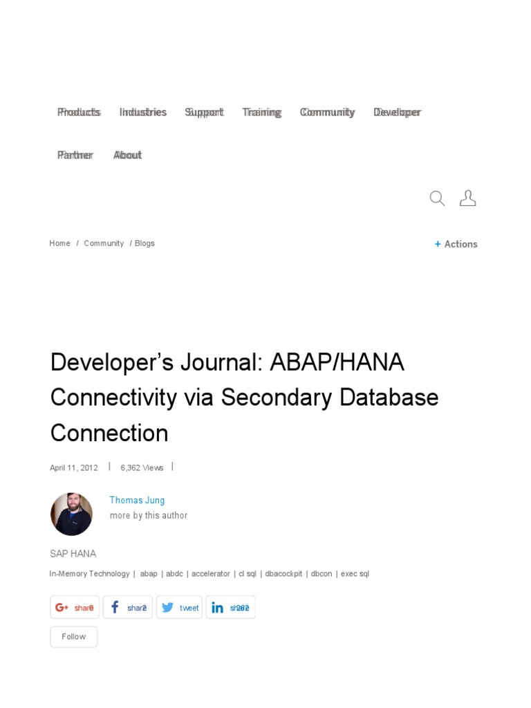 Abap Hana Via Secondary Database Connection Pdf Databases Sql 9886