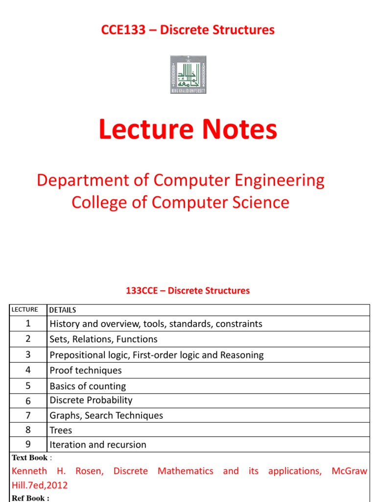 CCE133 - Discrete Structures Lecture Notes | PDF | Discrete Mathematics ...
