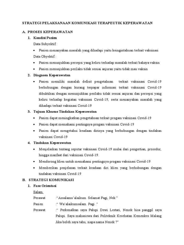 Komunikasi Terapeutik Lansia | PDF