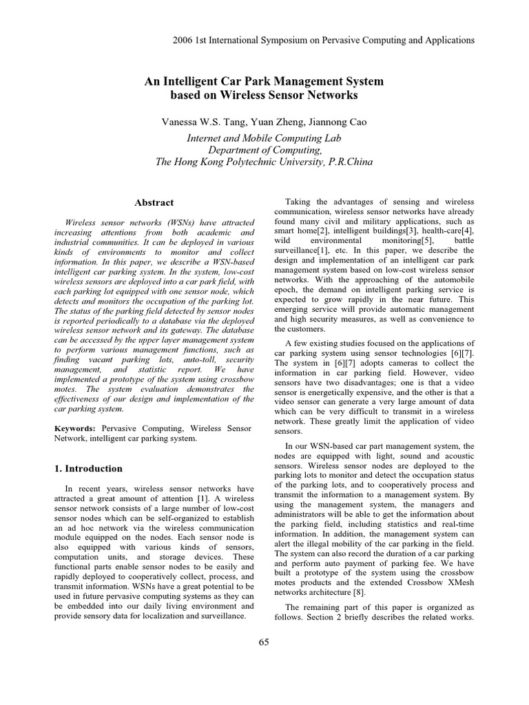 An Intelligent Car Park Management System Based On Wireless Sensor ...