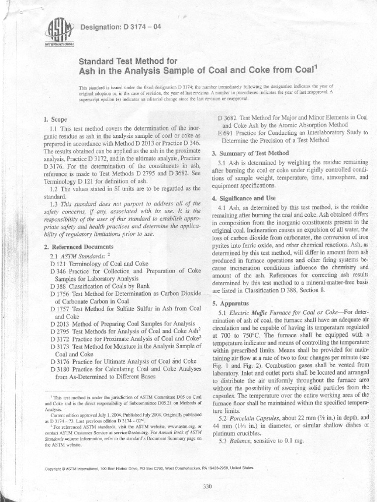 Nom Astm D 3174-04 | PDF