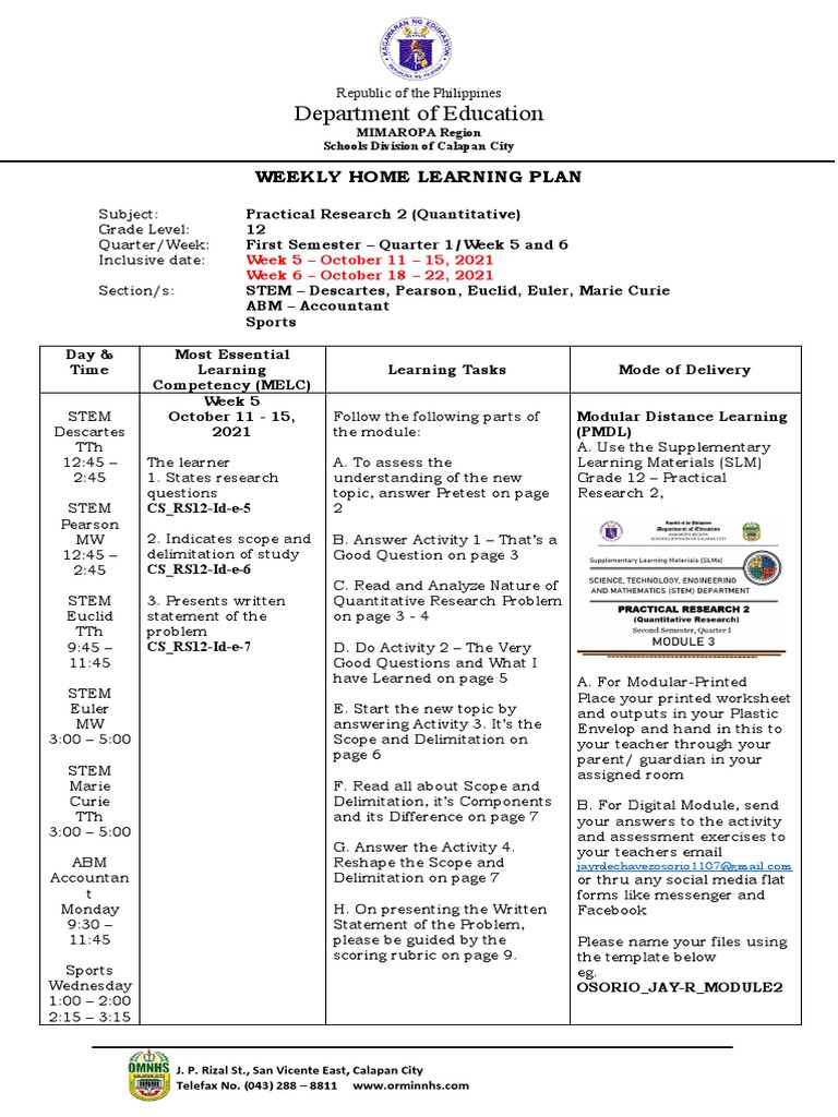 PR2 Q1 Week5-6 | PDF | Cognition | Learning