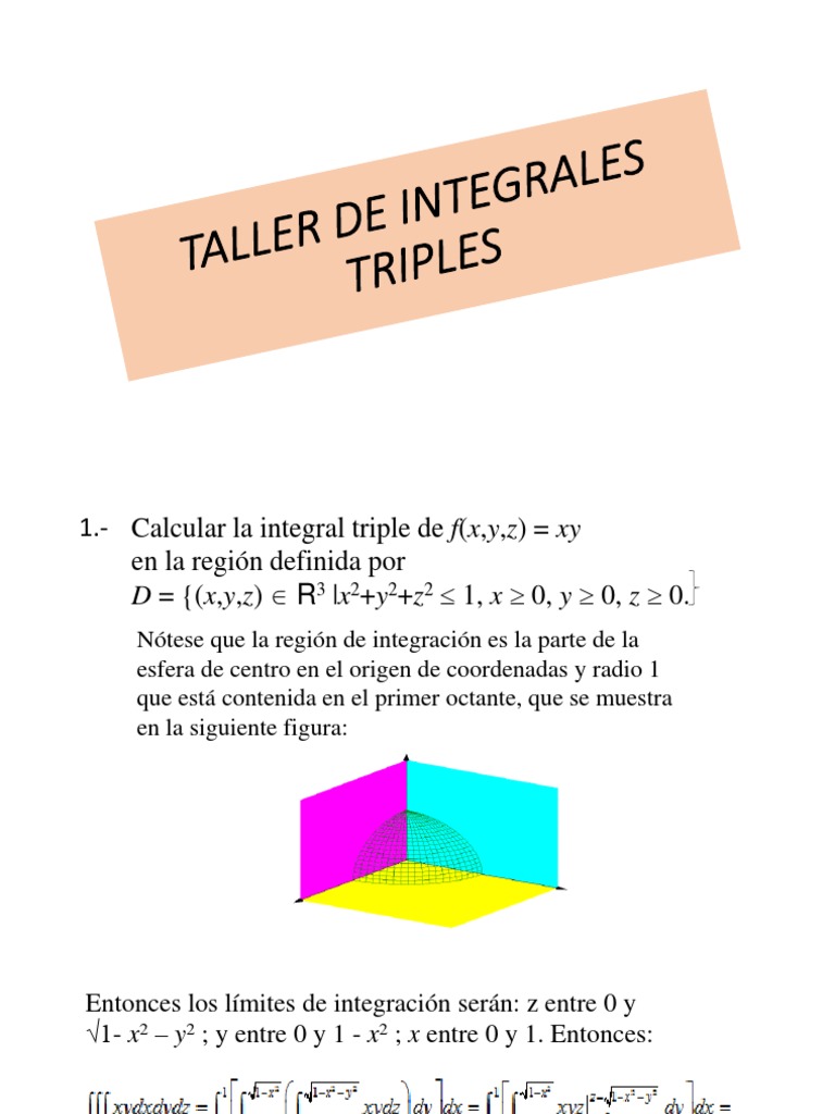Taller de Integrales Triples | PDF