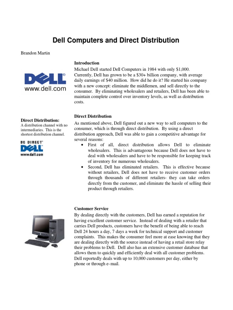 Dell Distribution Strategy | PDF | Dell | Retail