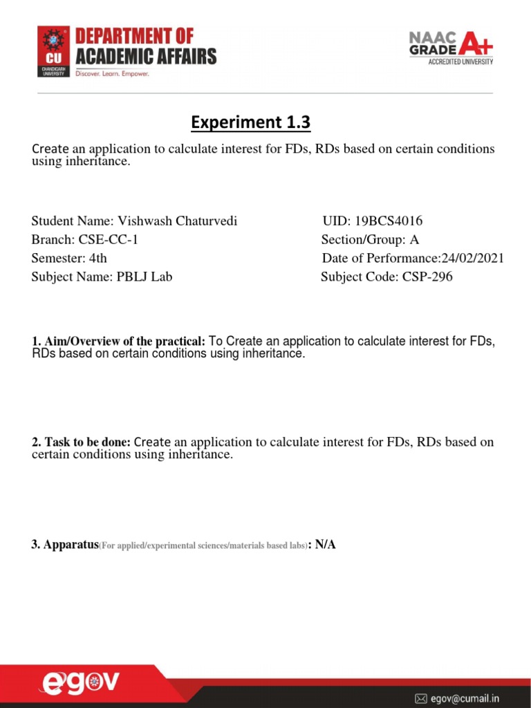 Experiment 1.3: 1. Aim/Overview of The Practical: To Create An ...