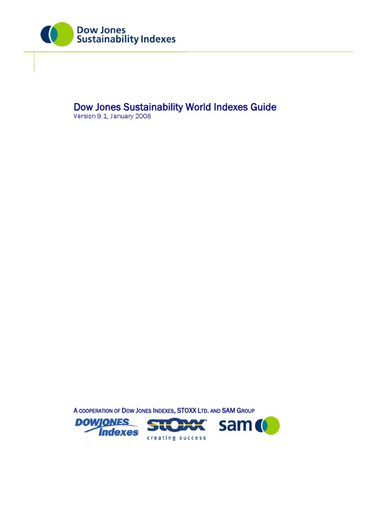 Dow Jones Sustainability World Indexes Guide: Version 9.1, January 2008 ...