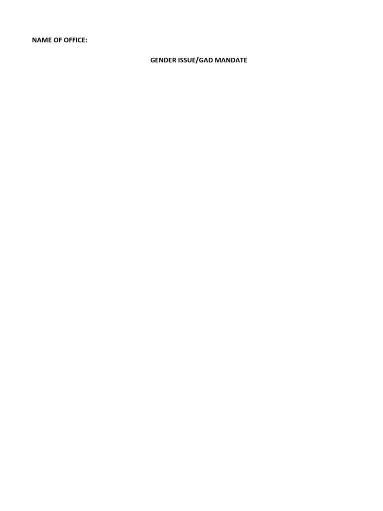 Name of Office: Gender Issue/Gad Mandate | PDF