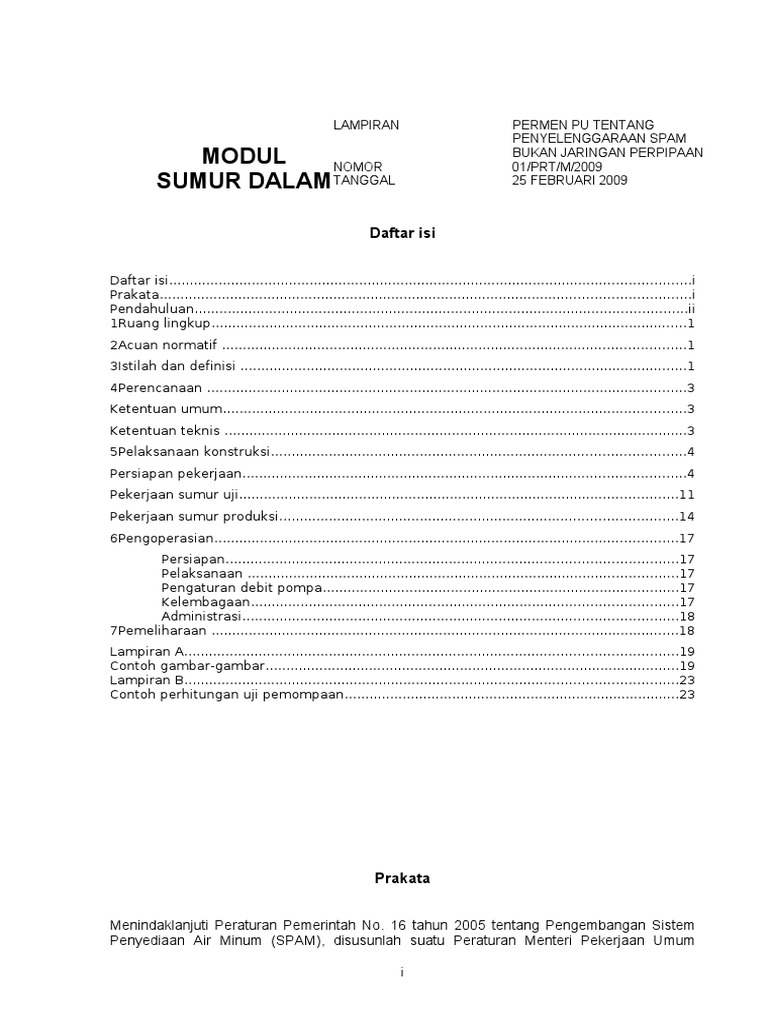 Modul Sumur Dalam Deep Well | PDF | Griya & Taman | Teknologi & Rekayasa