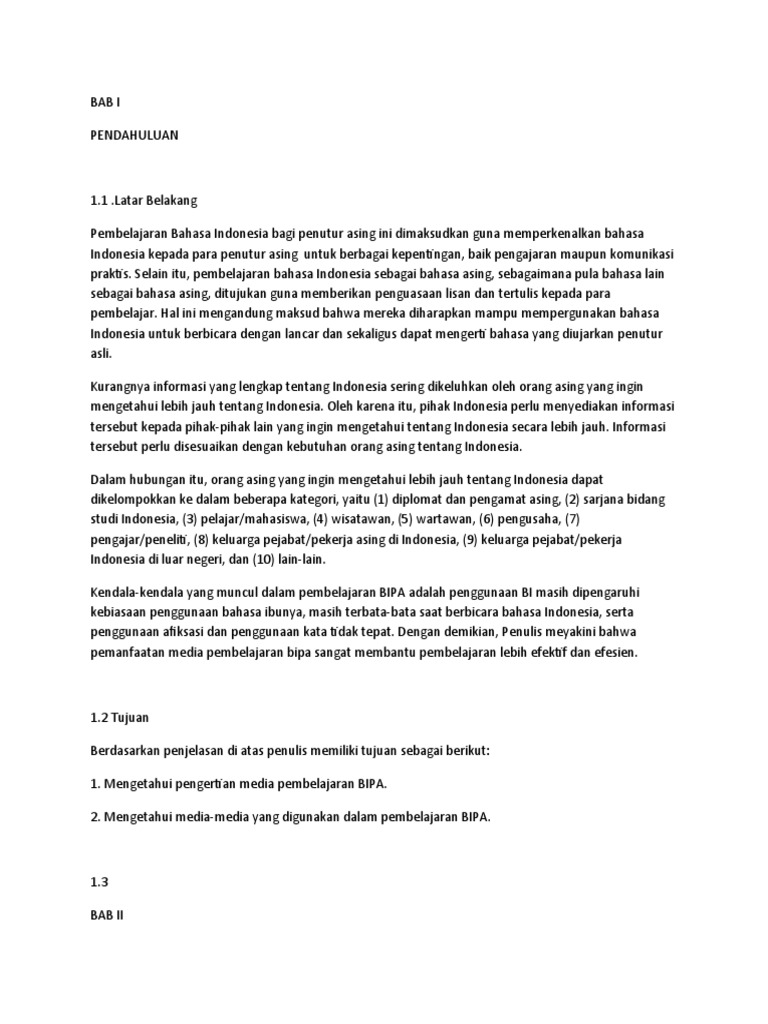 Bahan Bipa | PDF | Seni & Disiplin Bahasa