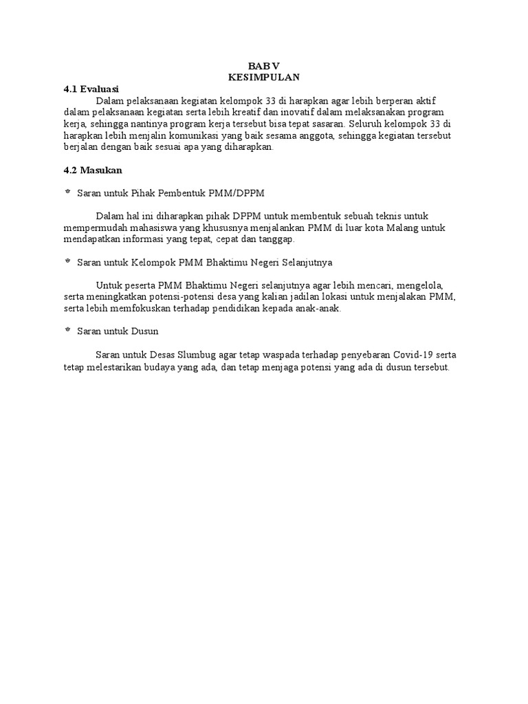 Saran dan Evaluasi Kelompok 33 | PDF | Karier & Perkembangan | Ilmu Sosial