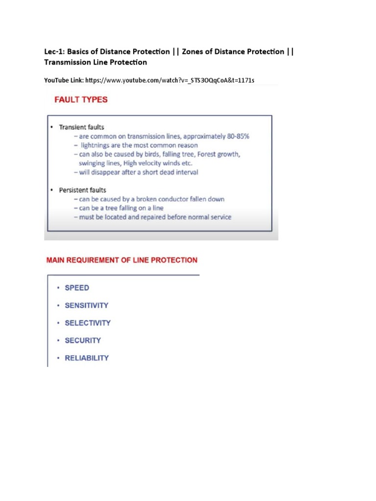 Lec 1 Basics Of Distance Protection Zones Of Distance Protection