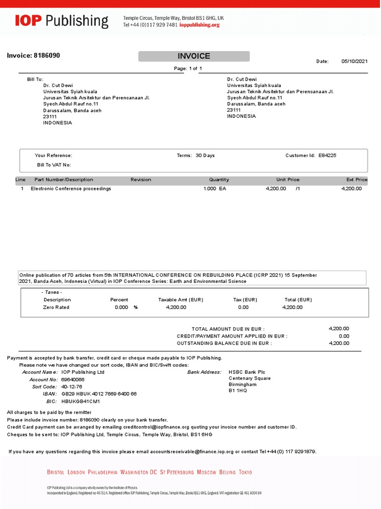 IOP Invoice | PDF | Invoice | Payments