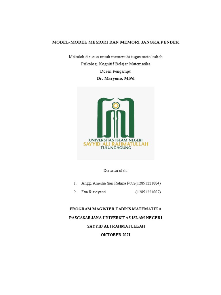 Model Memori dan Memori Jangka Pendek | PDF | Sains & Matematika
