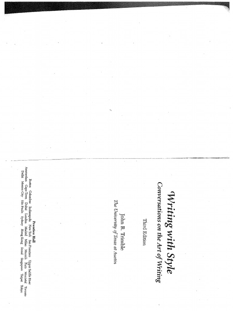 Trimble, Writing With Style, CH 1 and 3 | PDF