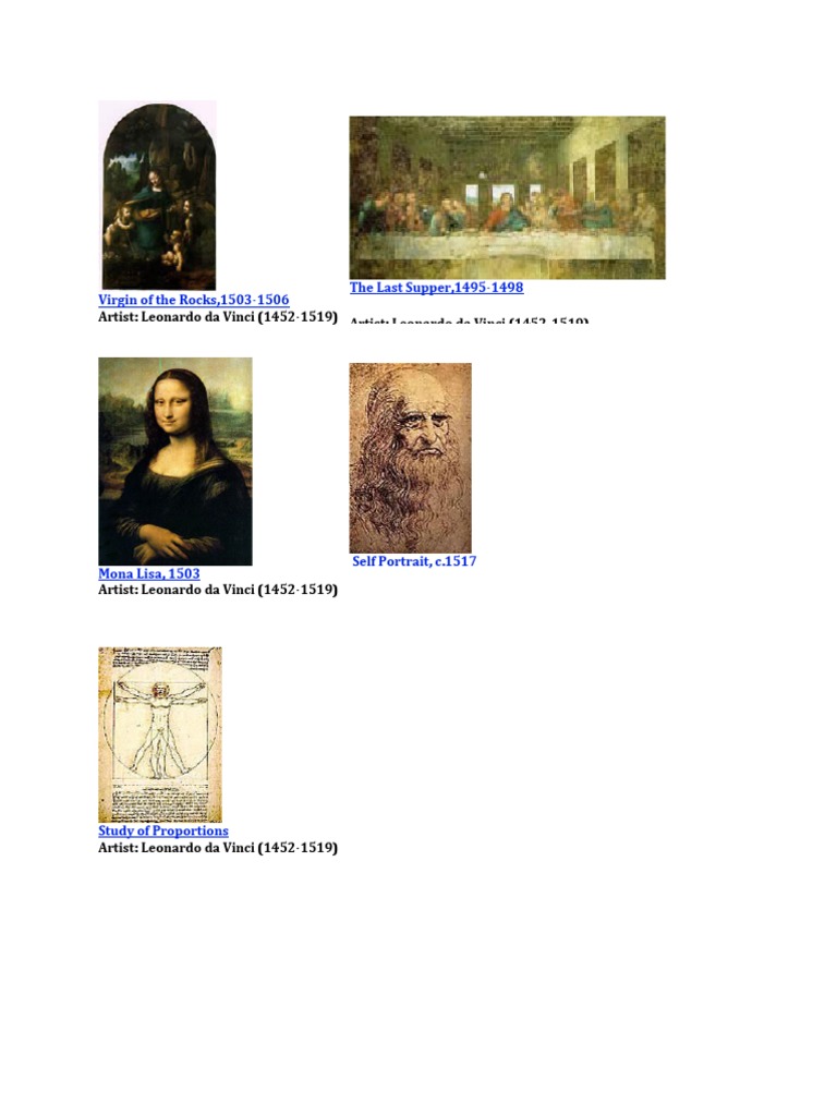 Renaissance Art Masterpieces | PDF
