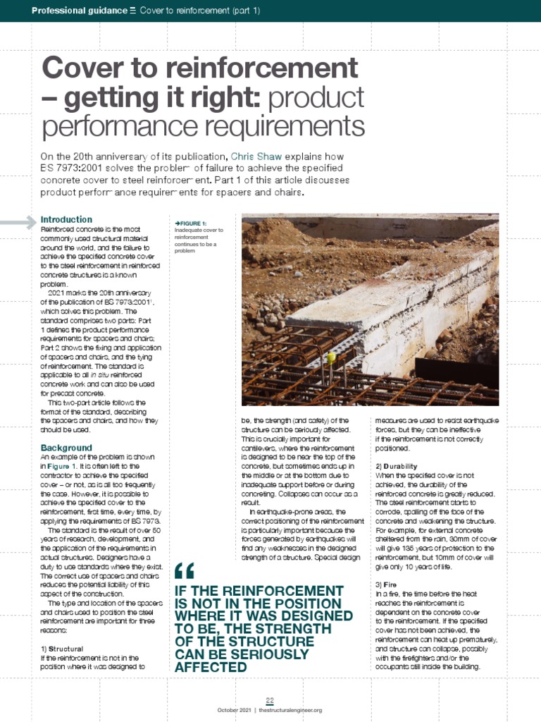 Performance Requirements: Cover To Reinforcement - Getting It Right ...
