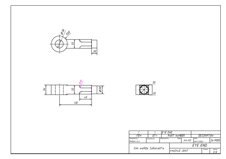 Drawing Knuckle Joint 2 | PDF