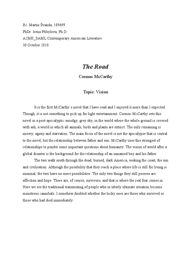 The Road | PDF | Apocalyptic And Post Apocalyptic Fiction