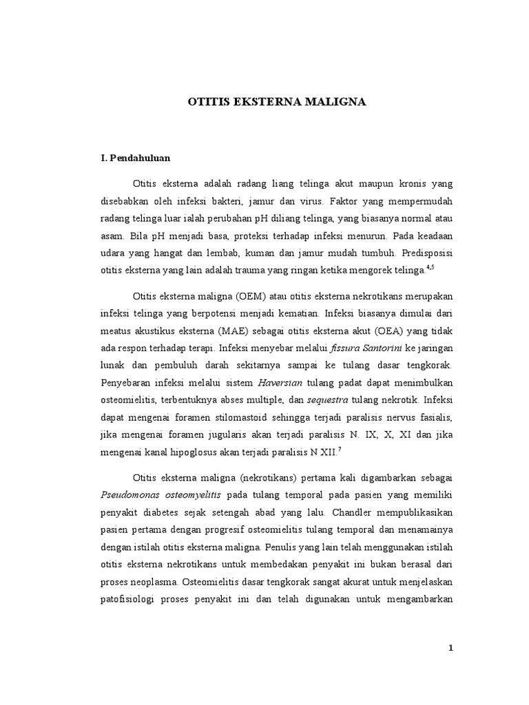 Otitis Eksterna Maligna | PDF