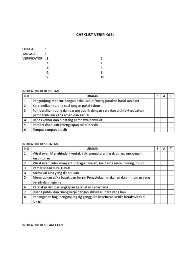 Cheklist Verifikasi | PDF