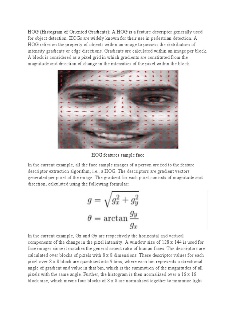 HOG (Histogram of Oriented Gradients) : A HOG Is A | Download Free PDF | Signal Processing ...