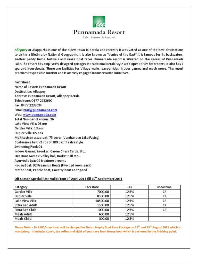Rack Rates New | PDF | Resort | Leisure