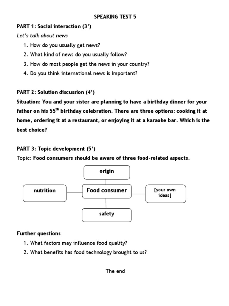 Speaking Test 5 | PDF | Self-Improvement
