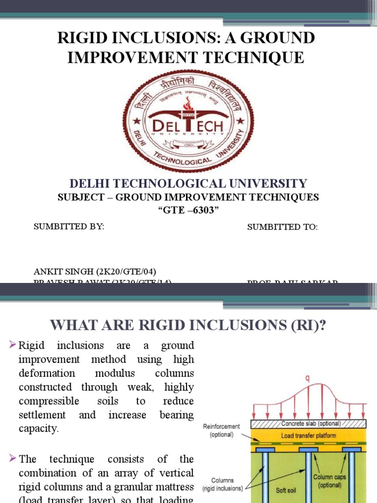 Rigid Inclusions: A Ground Improvement Technique: Delhi Technological ...