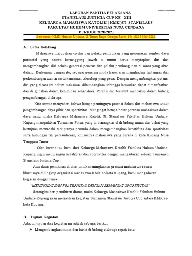 Laporan Panitia Pelaksana | PDF