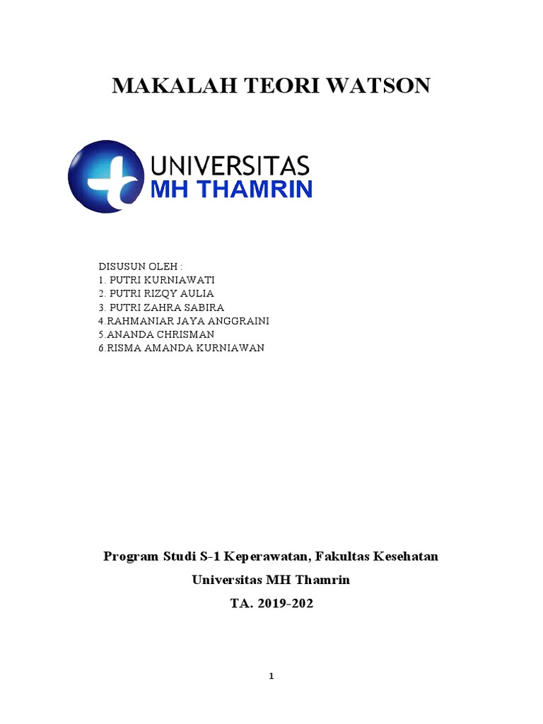 MAKALAH Teori Watson | PDF