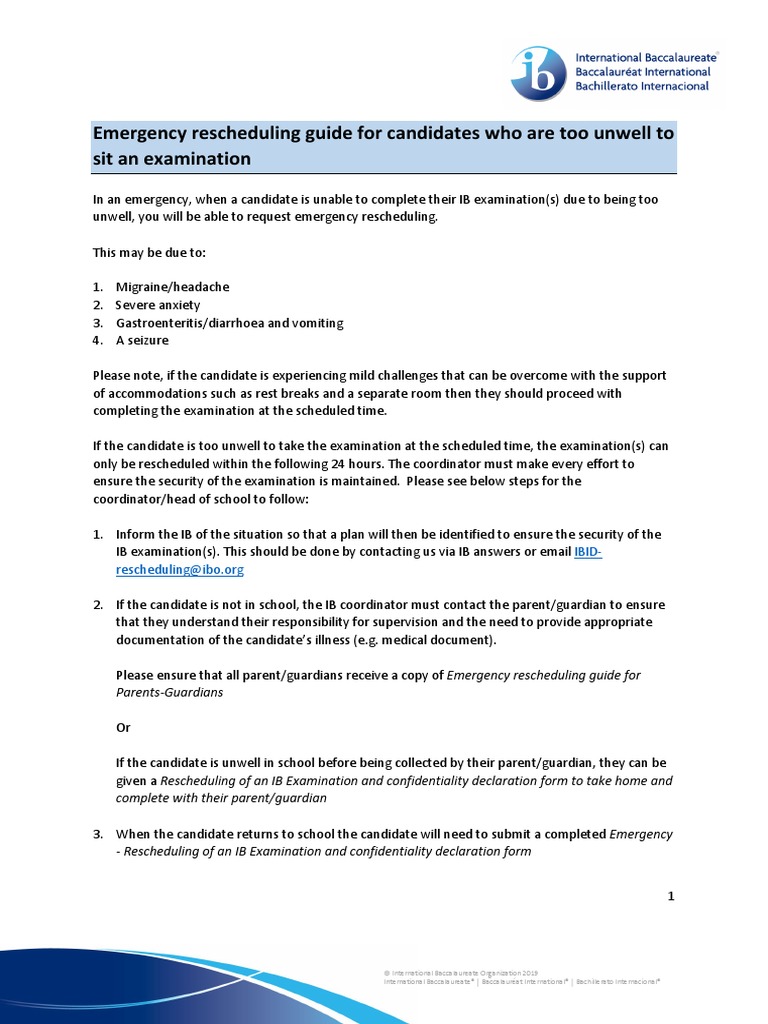 Emergency Rescheduling Guide For Candidates Who Are Too Unwell To Sit ...