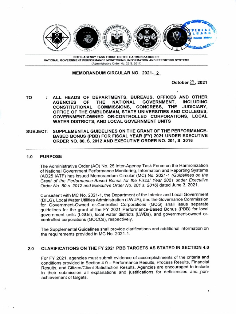 Memorandum Circular 2021 2 | PDF | Policy | Government