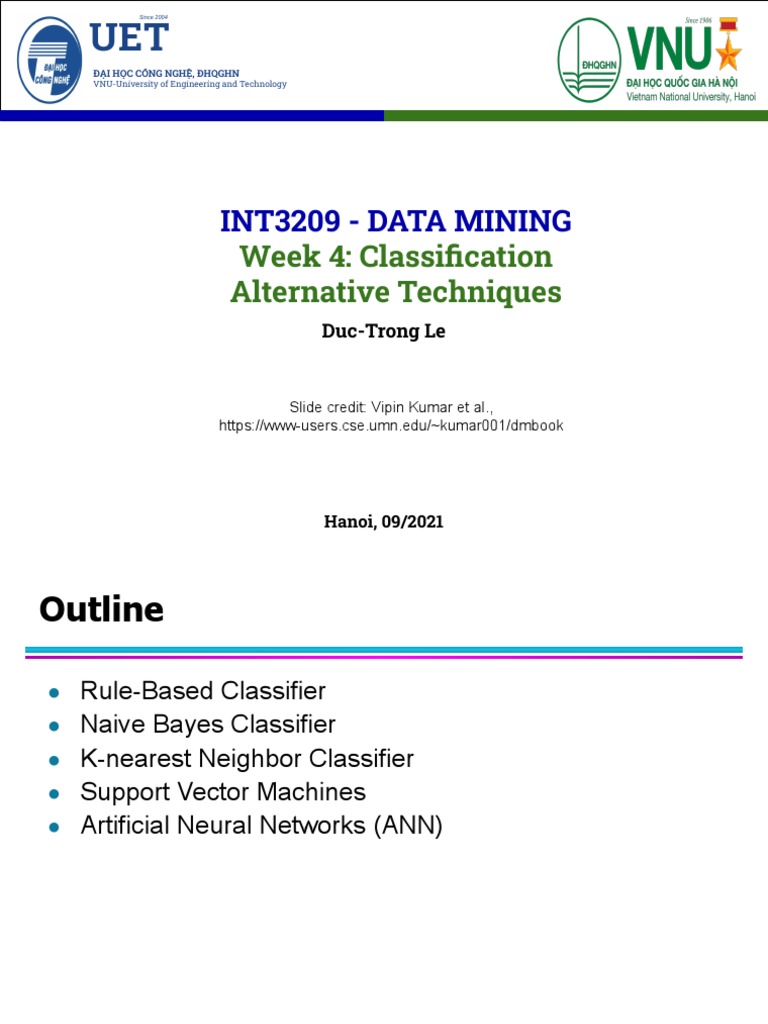 Week 4 - Classification Alternative Techniques | PDF | Artificial ...