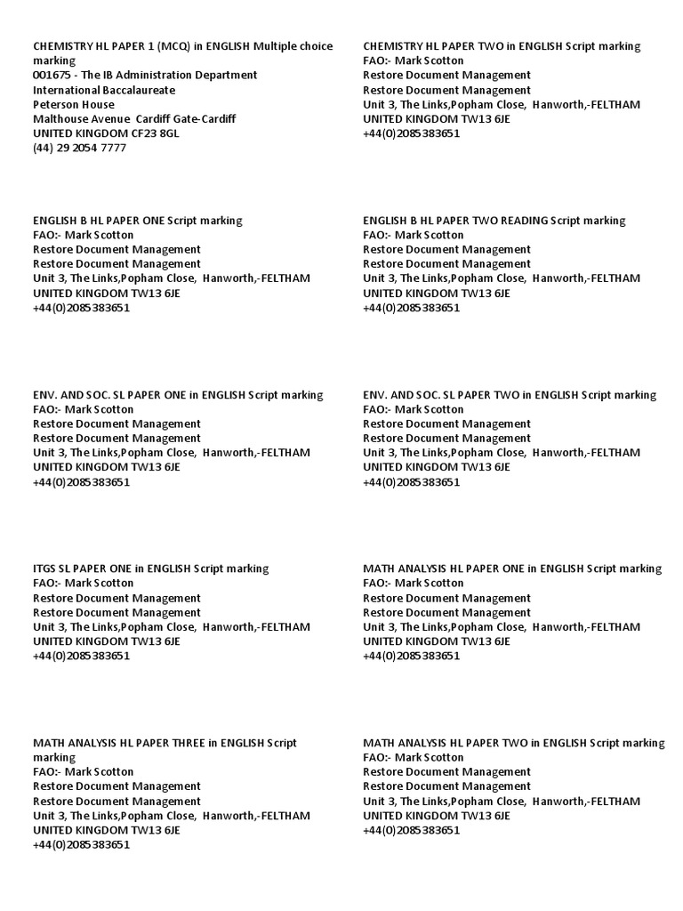 IB exam script markings and document restoration | PDF | Educational ...