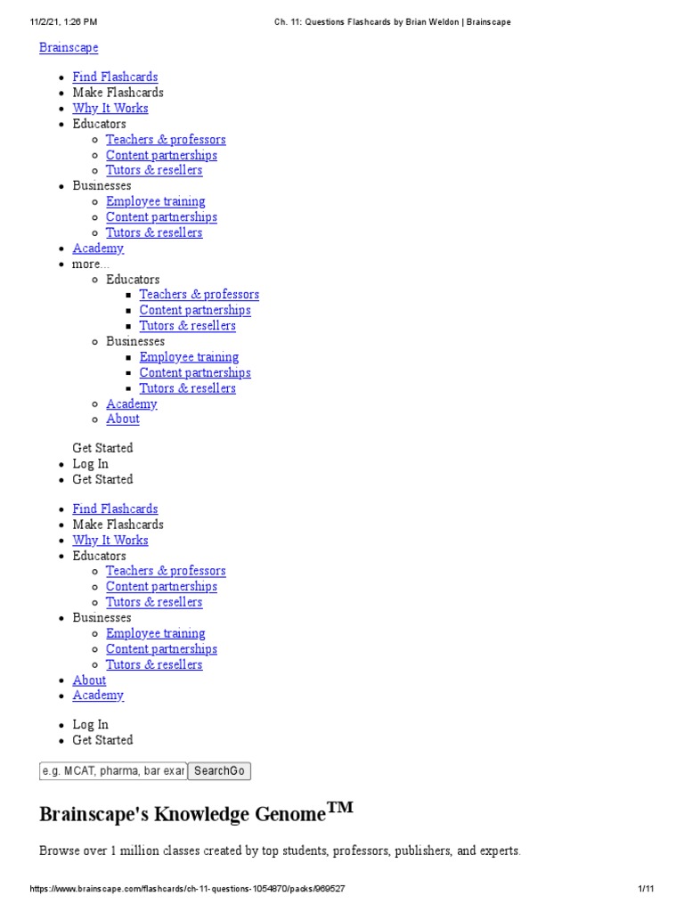 Ch. 11 - Questions Flashcards by Brian Weldon - Brainscape | PDF | Risk ...